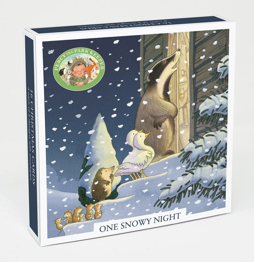 Percy One Snowy Night - Christmas cards - mixed set 16 cards and envel