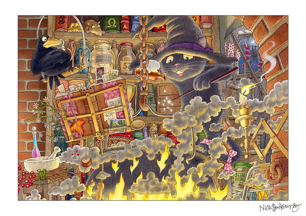 Exclusive print! Trixie the witch's cat cauldron print